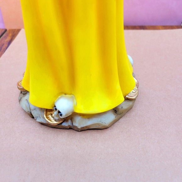 Art | Santa Muerte Yellow Statue 12holy Death Grim Reaper Money Stand ...